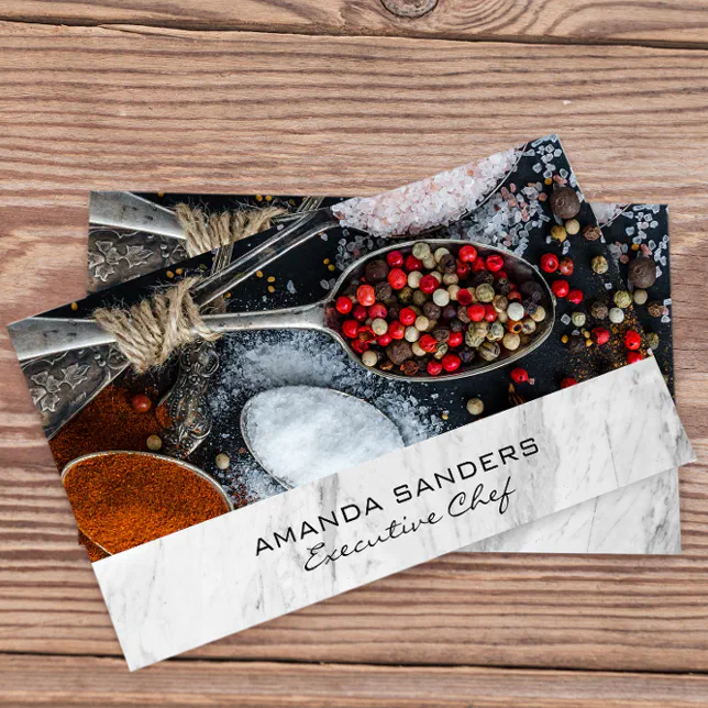 Culinary Arts | Spices on Spoons Business Card | Zazzle