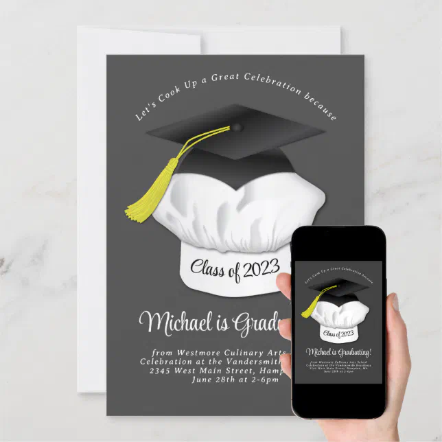 Culinary Chef Graduation Party Invitation | Zazzle