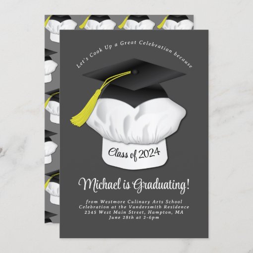 Culinary Chef Graduation Party Invitation | Zazzle