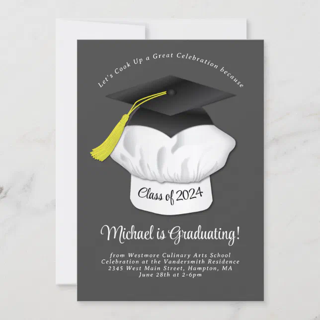 Culinary Chef Graduation Party Invitation | Zazzle