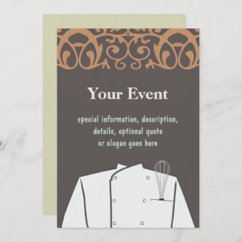 Culinary Chef Invitation | Zazzle