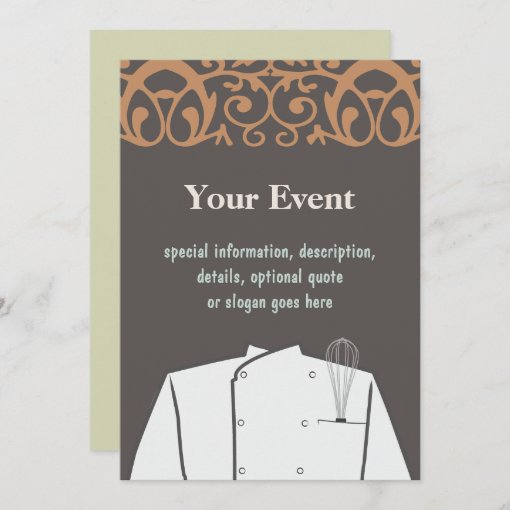 Culinary Chef Invitation | Zazzle