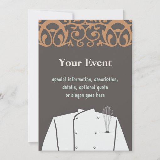 Culinary Chef Invitation | Zazzle