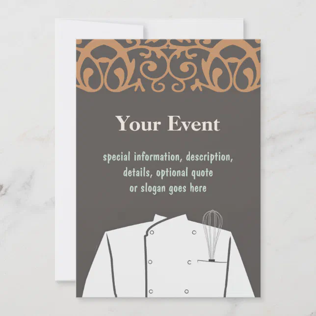 Culinary Chef Invitation | Zazzle