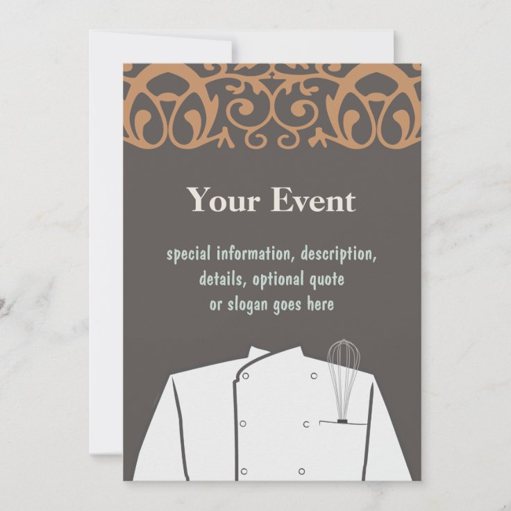 Culinary Chef Invitation | Zazzle
