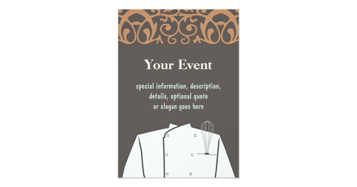Culinary Chef Invitation | Zazzle