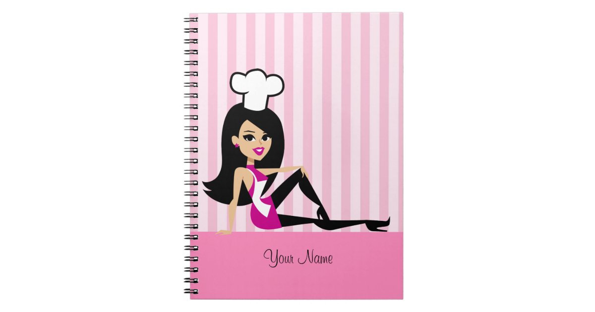 Culinary Notebook with Cool Retro Cartoon | Zazzle