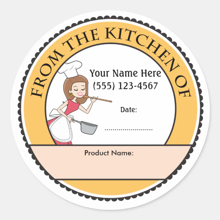 Culinary Personalized Baking Sale Labels | Zazzle