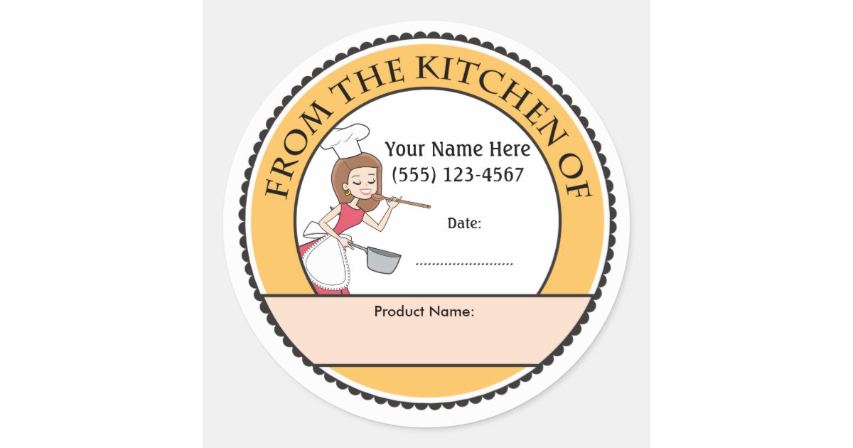 Culinary Personalized Baking Sale Labels | Zazzle