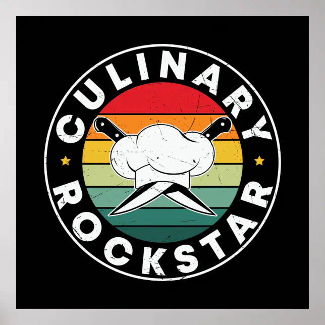 Culinary Rockstar word art cooking lovers Poster | Zazzle