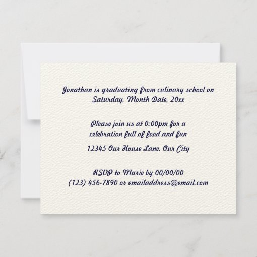 Culinary School Graduate Invitation | Zazzle