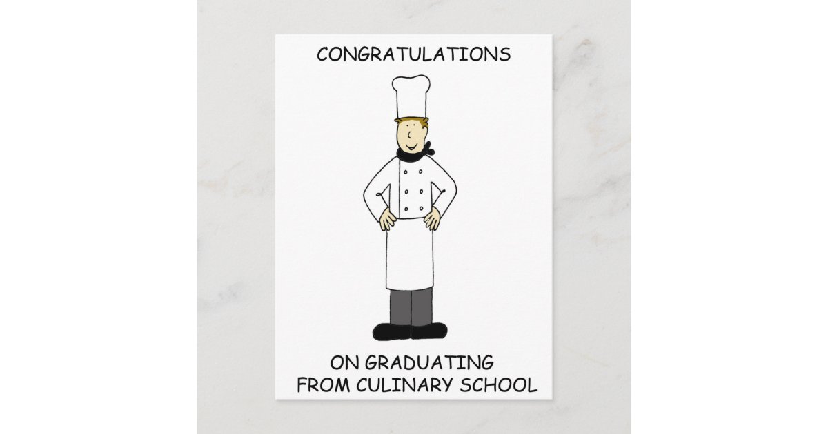 Culinary School Graduation Congratulations Male Postcard | Zazzle