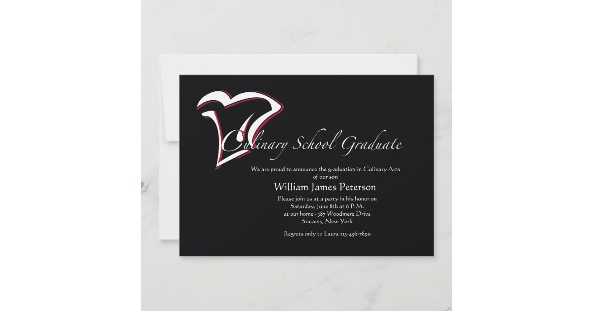Culinary School Graduation Invitation | Zazzle