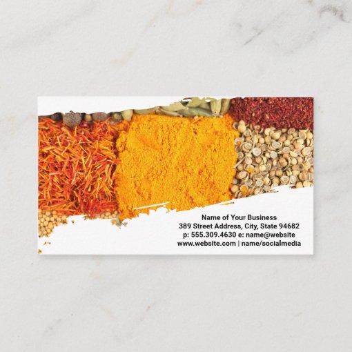Culinary Services | Spices and Herbs Business Card | Zazzle