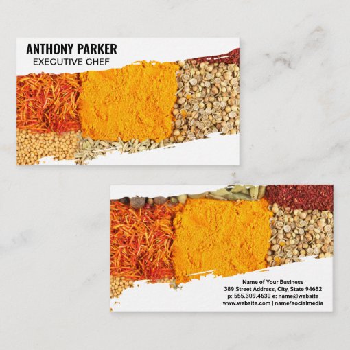 Culinary Services | Spices and Herbs Business Card | Zazzle