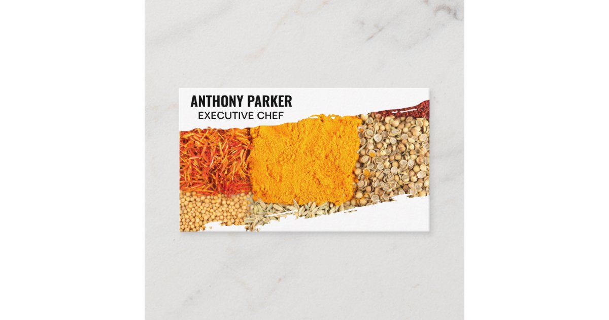 Culinary Services | Spices and Herbs Business Card | Zazzle
