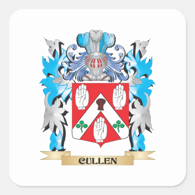 Cullen Coat of Arms - Family Crest Square Sticker | Zazzle