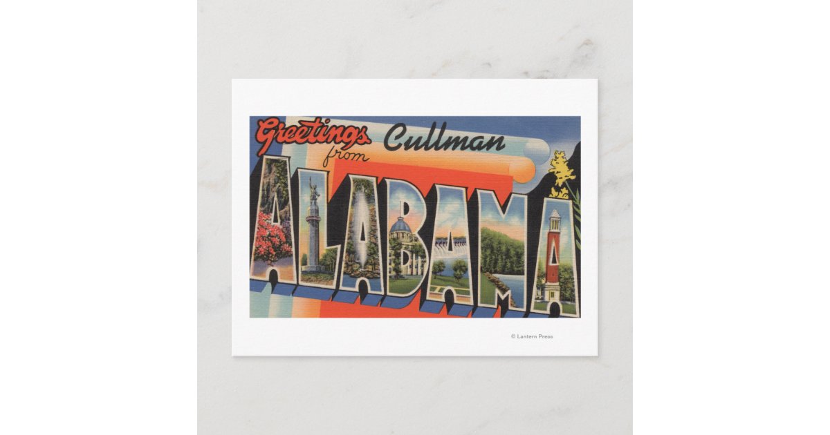 Cullman, Alabama - Large Letter Scenes Postcard | Zazzle