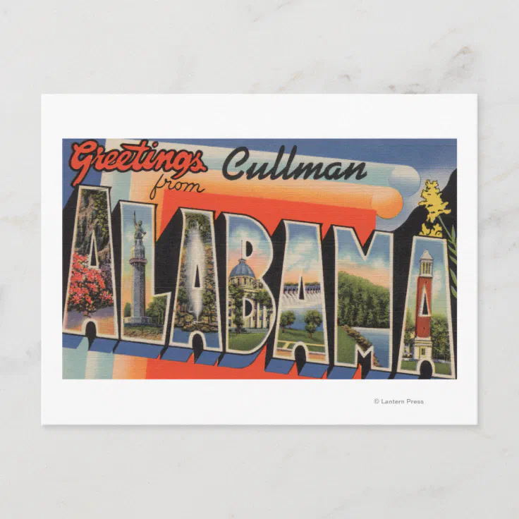 Cullman, Alabama - Large Letter Scenes Postcard | Zazzle