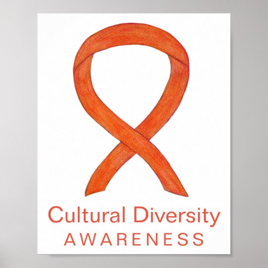 Cultural Diversity Awareness Ribbon Print Poster | Zazzle.com