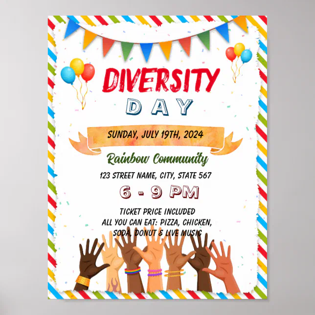 Cultural Diversity Day event flyer poster | Zazzle