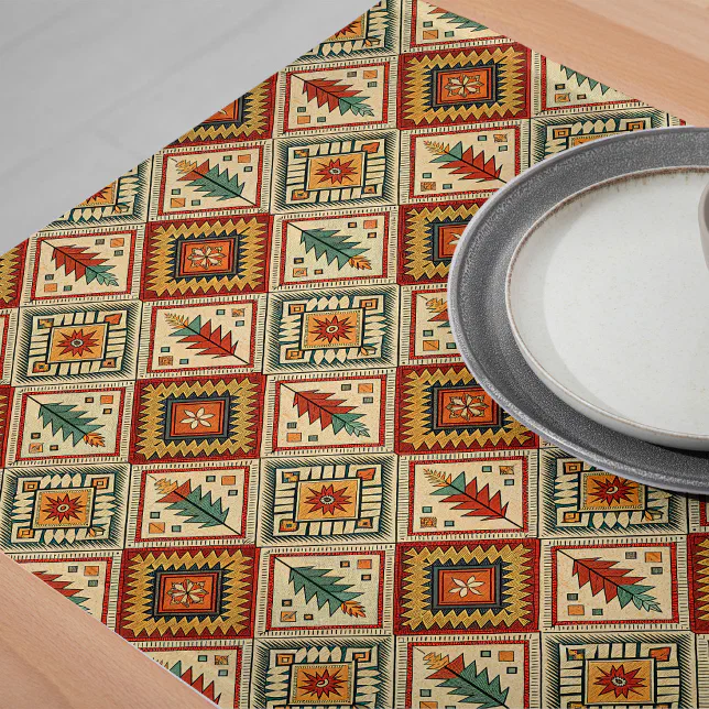 Cultural Inspired Timeless Tribal Ethnic Elements Long Table Runner ...