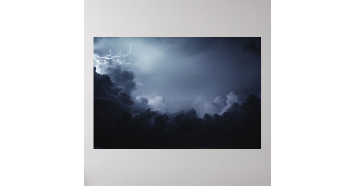 CUMULUS CLOUDS AND LIGHTNING POSTER | Zazzle
