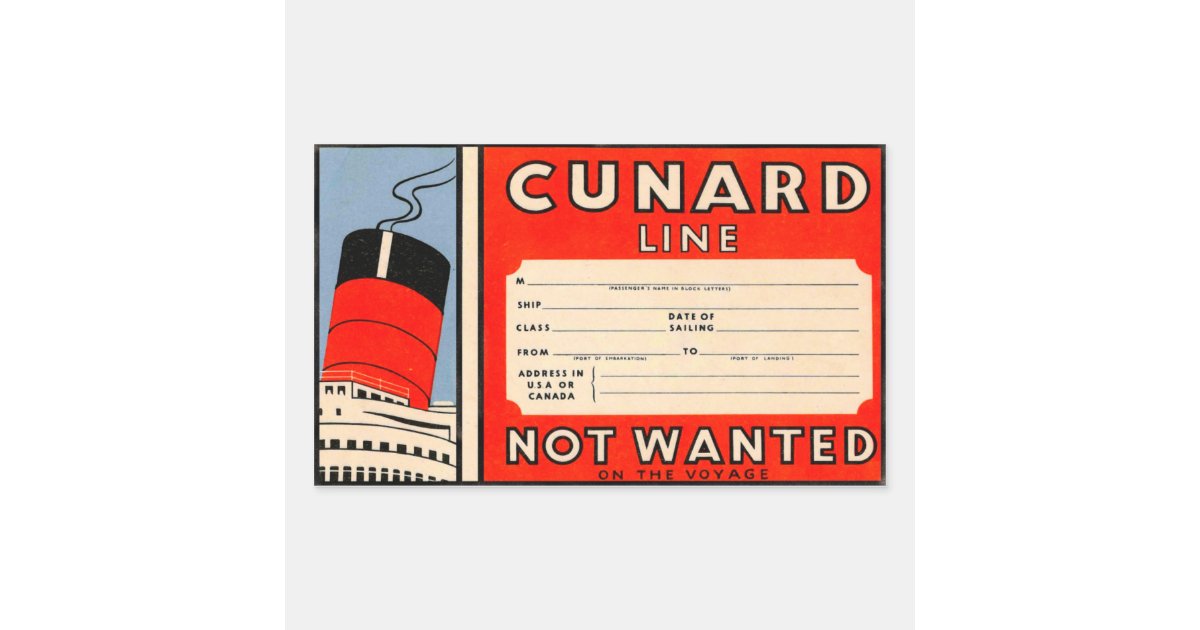 CUNARD Line Rectangular Sticker | Zazzle
