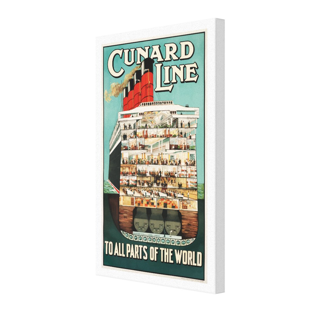 Cunard ocean liner steamship luxury liner poster, canvas print | Zazzle