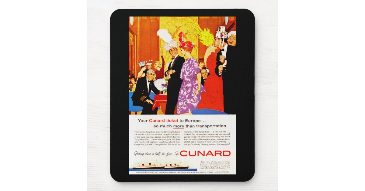 Cunard Queen's Party Ad Mouse Pad | Zazzle