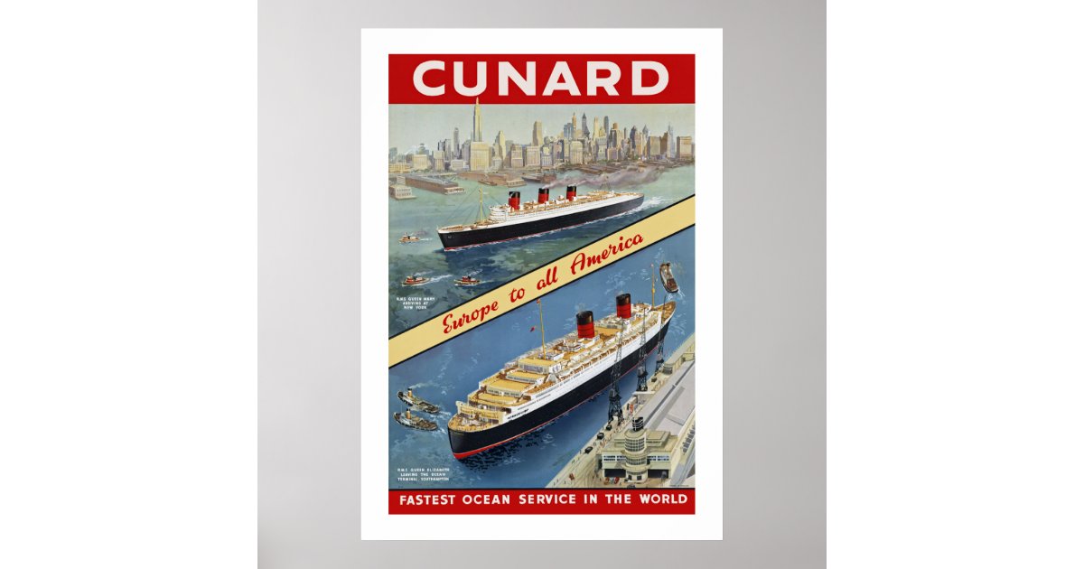 Cunard Queens Poster | Zazzle