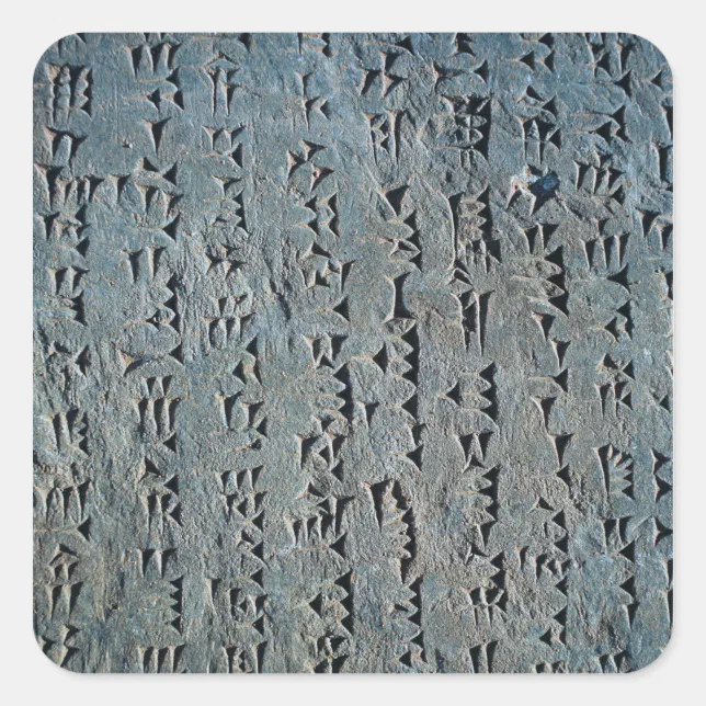 Cuneiform script square sticker | Zazzle