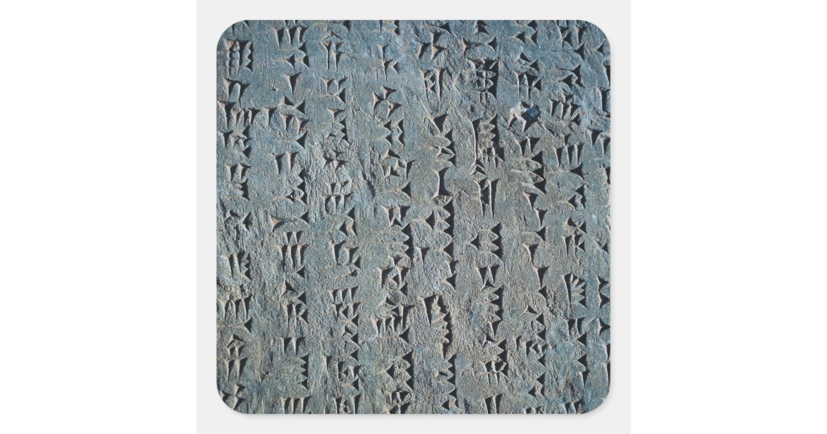 Cuneiform script square sticker | Zazzle