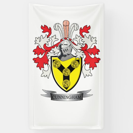 Cunningham Family Crest Coat of Arms Banner | Zazzle.com
