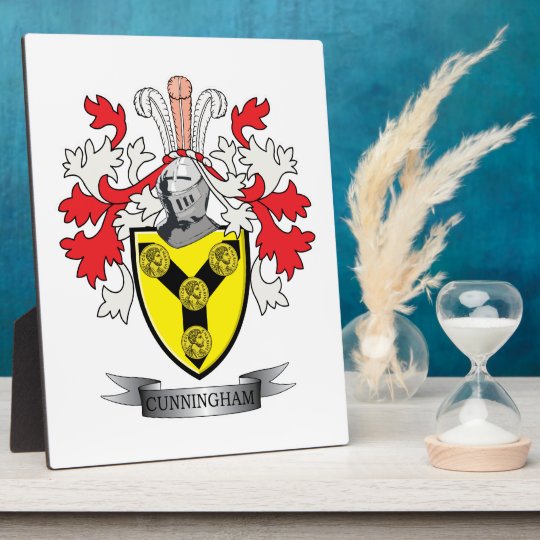 Cunningham Family Crest Coat of Arms Plaque | Zazzle.com