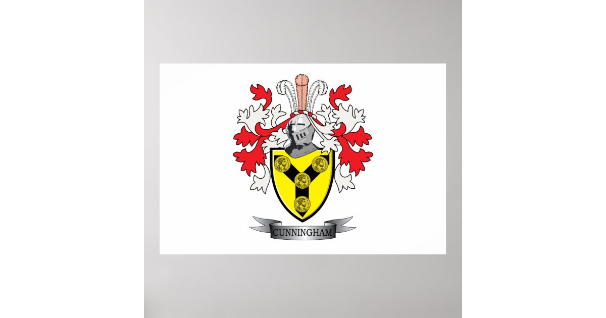 Cunningham Family Crest Coat of Arms Poster | Zazzle.com