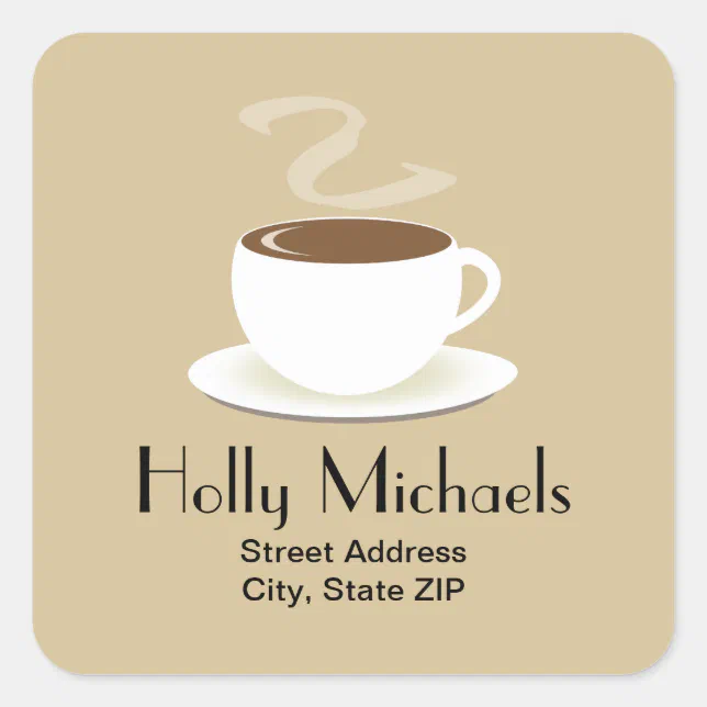 Cup Of Coffee Address Sticker | Zazzle