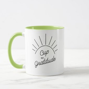 Cup of Gratitude Sunshine Modern Positivity Mug | Zazzle