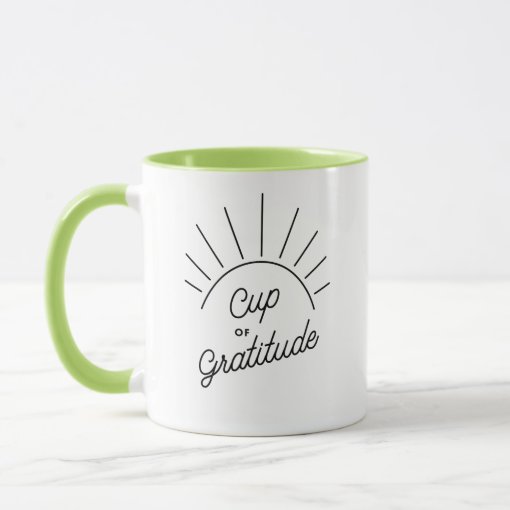 Cup of Gratitude Sunshine Modern Positivity Mug | Zazzle