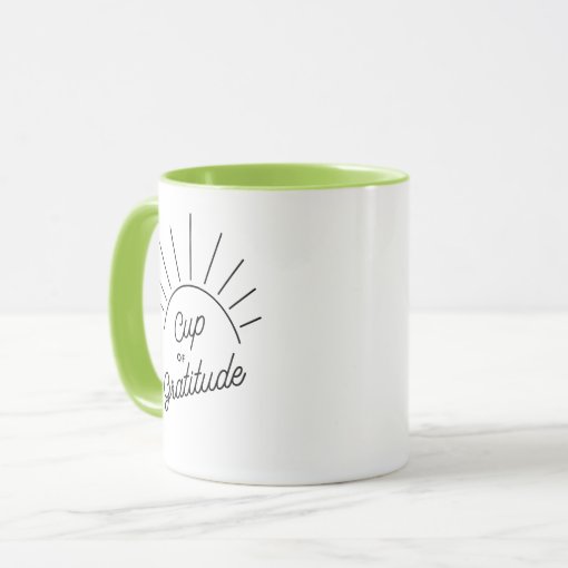 Cup of Gratitude Sunshine Modern Positivity Mug | Zazzle