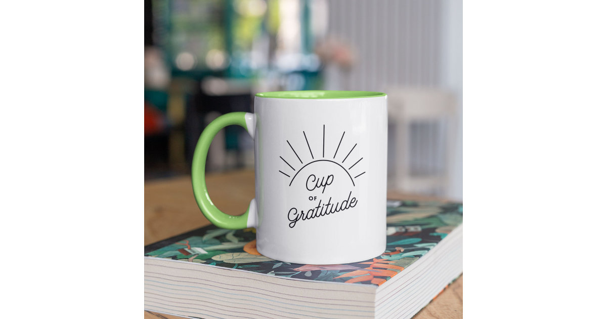 Cup of Gratitude Sunshine Modern Positivity Mug | Zazzle