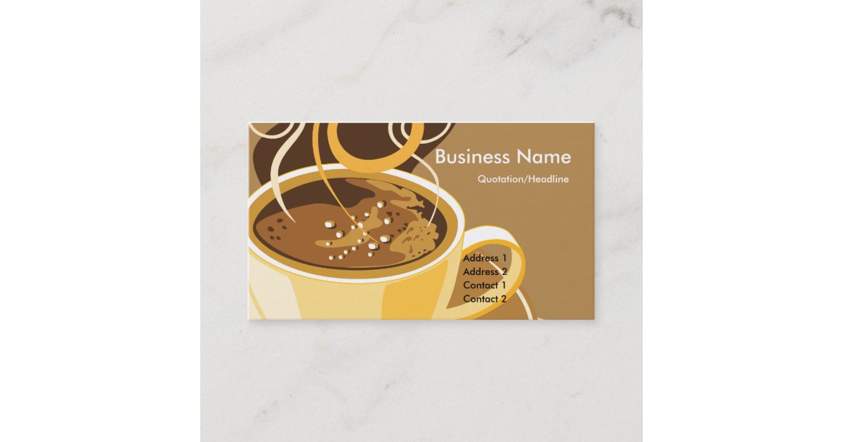 Cup of Latte Business Cards | Zazzle