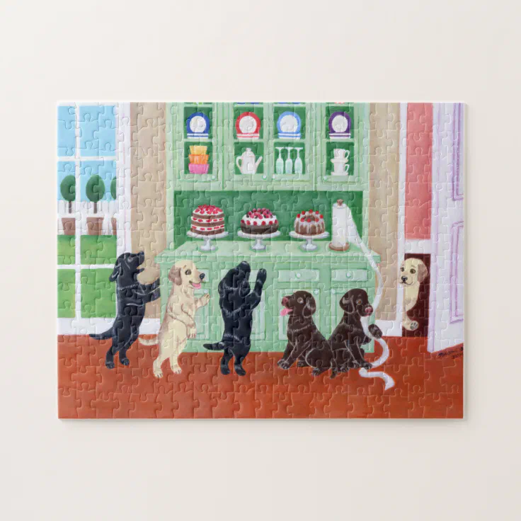 Cupboard Labrador Puppies Jigsaw Puzzle | Zazzle