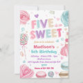 Cupcake 5th Birthday Party Five Is So Sweet Candy Invitation | Zazzle