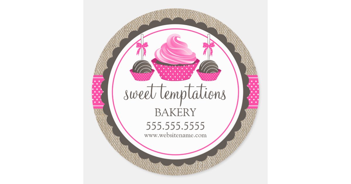 Cupcake and Cake Pops Bakery Box Seals | Zazzle