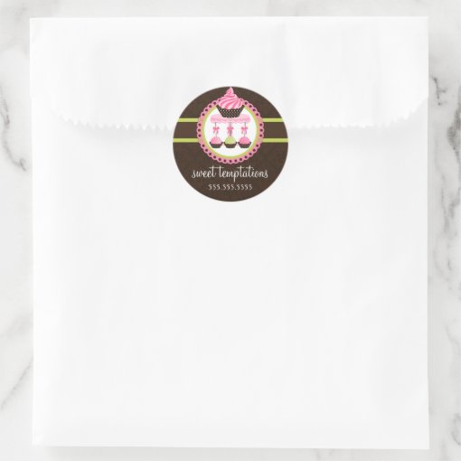 Cupcake and Cake Pops Bakery Box Seals | Zazzle
