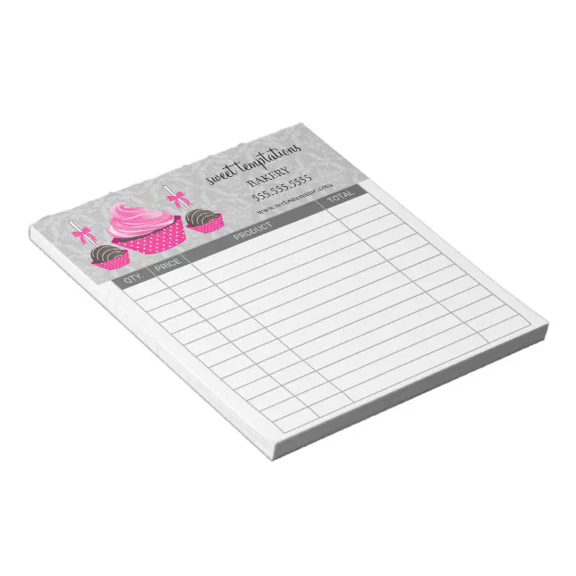 Cupcake and Cake Pops Baking Receipts Notepad | Zazzle