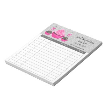 Cupcake and Cake Pops Baking Receipts Notepad | Zazzle
