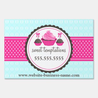 Cupcake and Cake Pops Banner Sign | Zazzle
