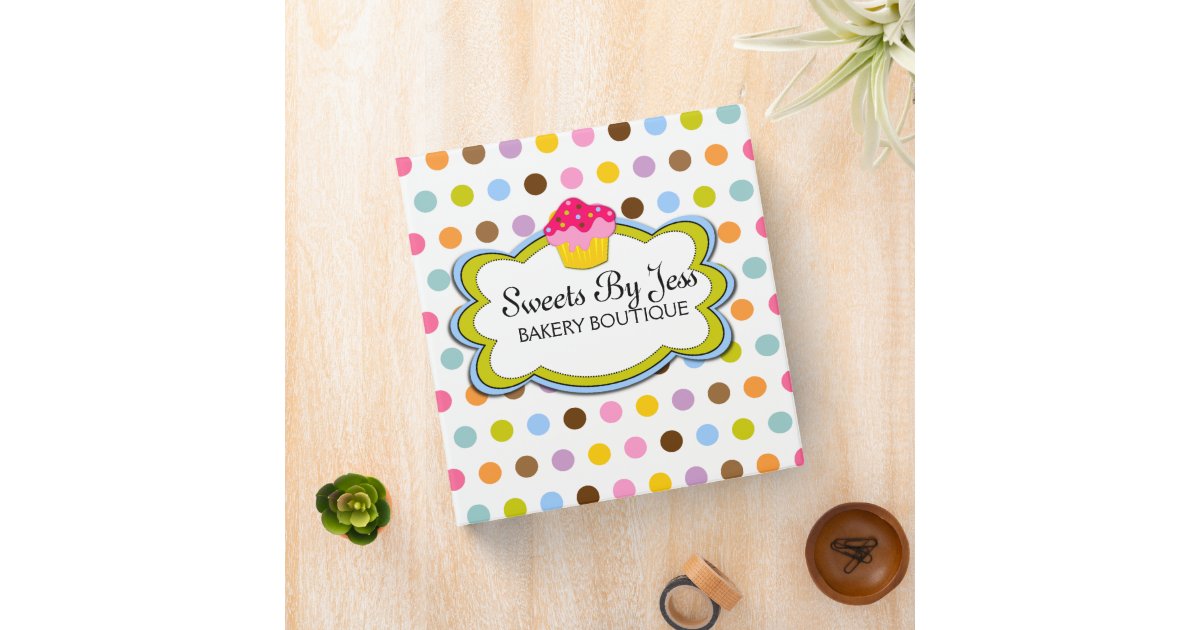 Cupcake Bakery Binder | Zazzle
